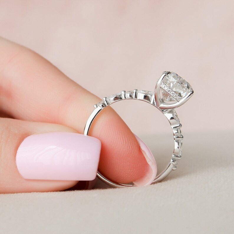 TEAR DROP RING Rose Gold Pear Ring Teardrop Moissanite - Etsy