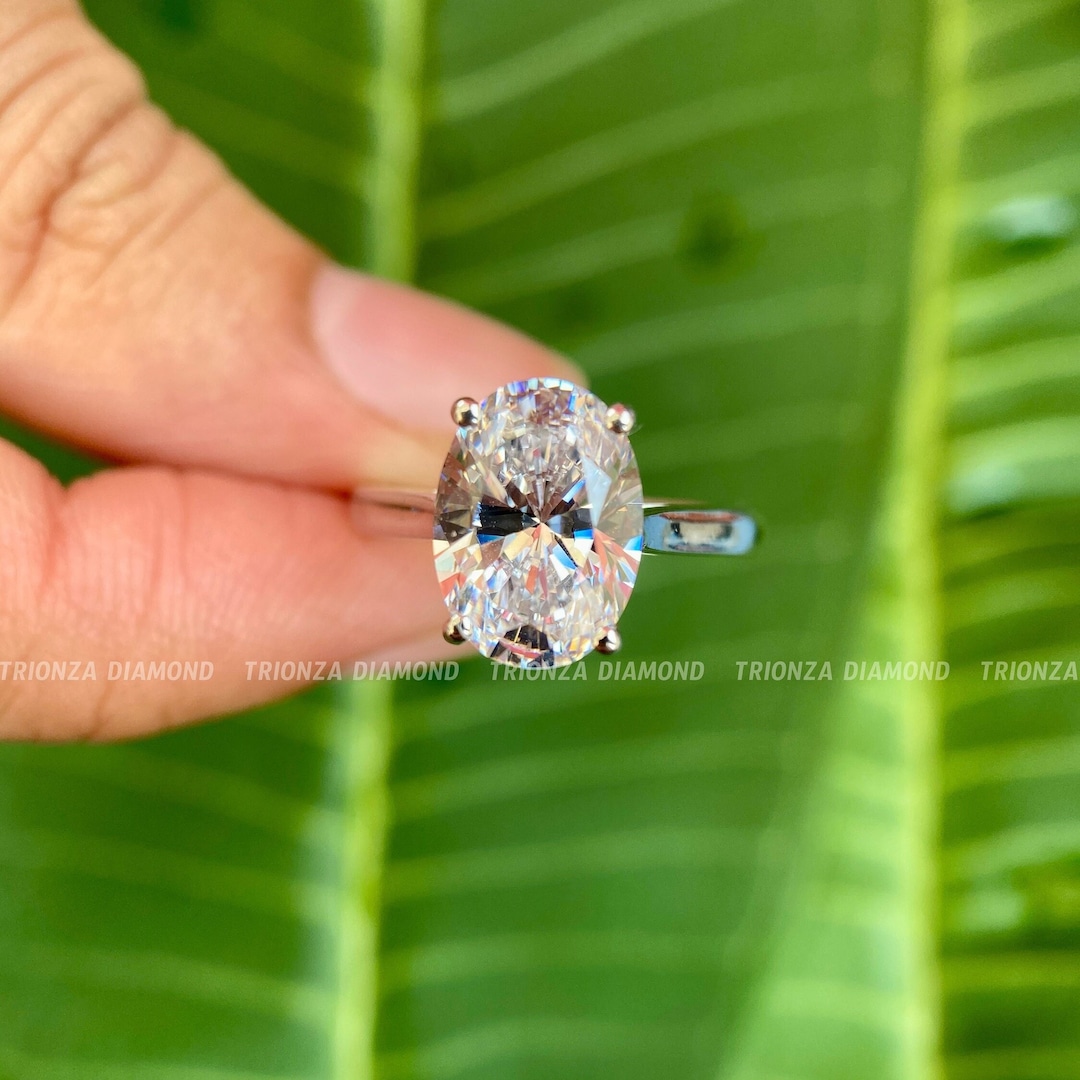 2 Carat Oval Solitaire Ring, EF/VS Certified Diamond Solitaire ...