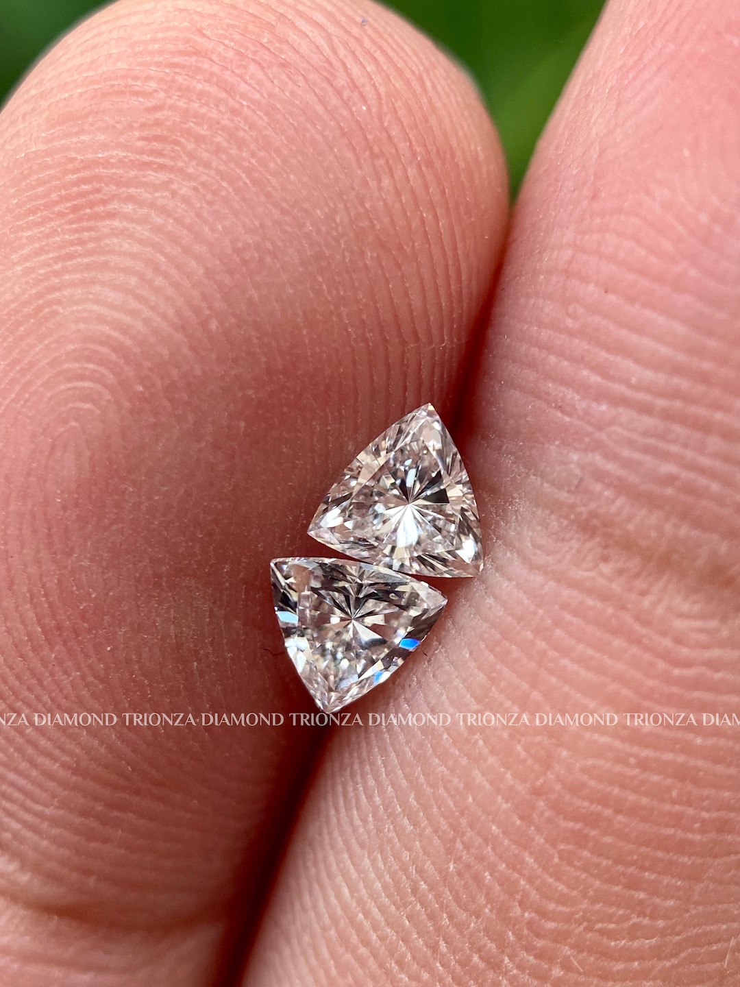 5.0 MM Trillion Cut EF/VS Lab Grown Diamond Pair, Matching Pair for ...