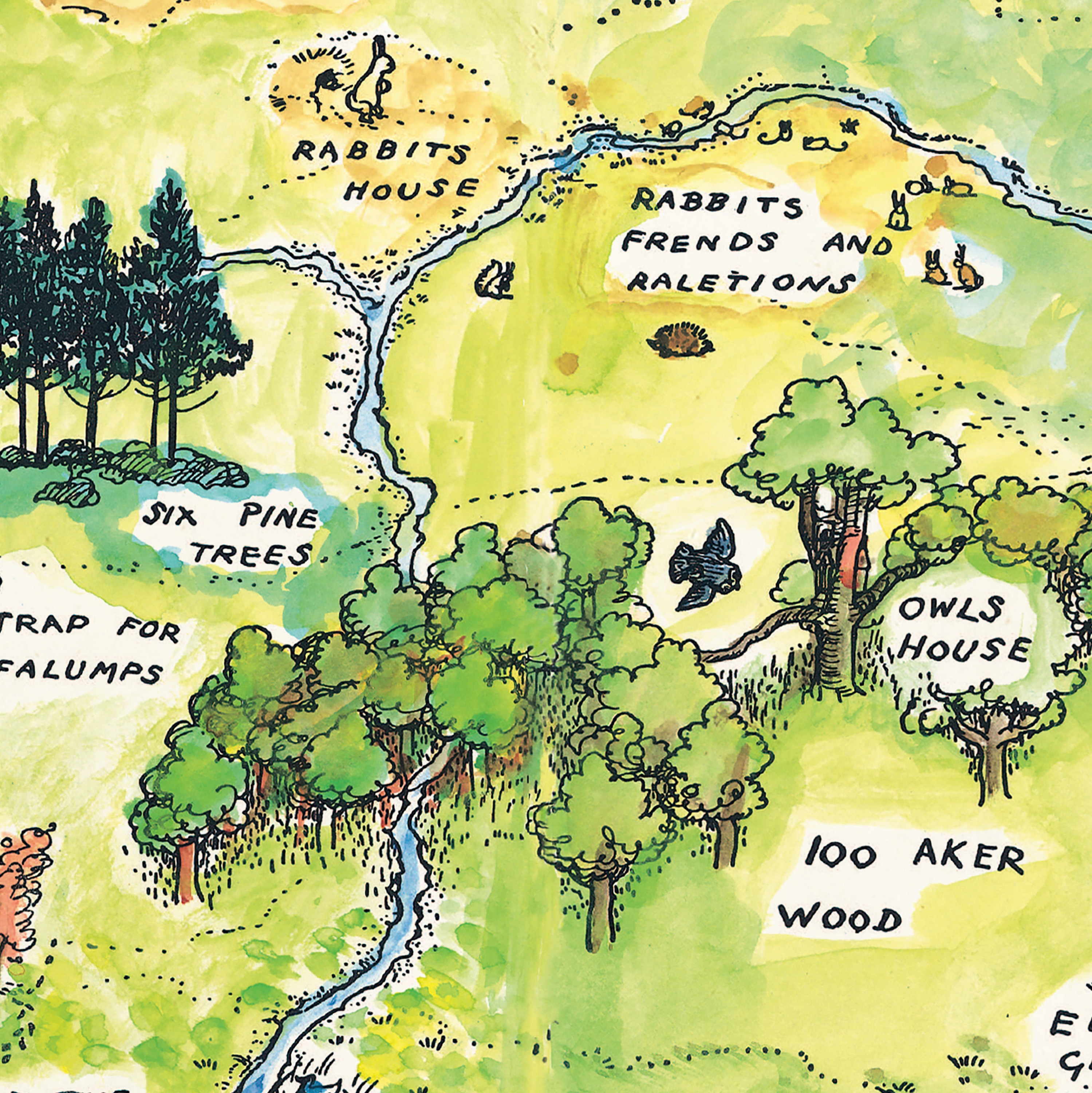 100 Aker Wood Printable Map, Winnie the Pooh Backdrop, Centerpiece Pooh ...