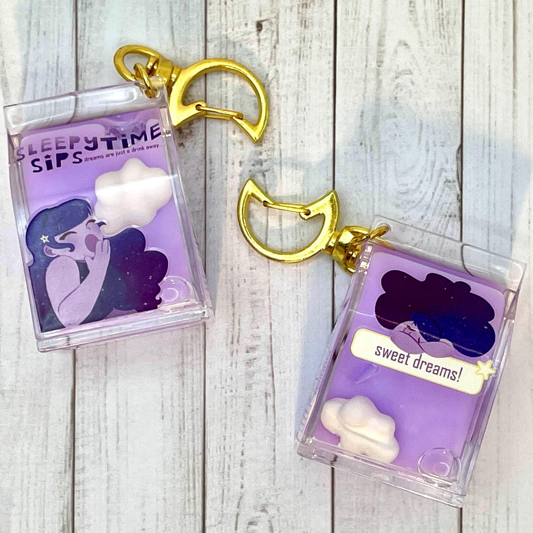 Sleepytime Sips // Liquid Acrylic Carton Charm - Etsy