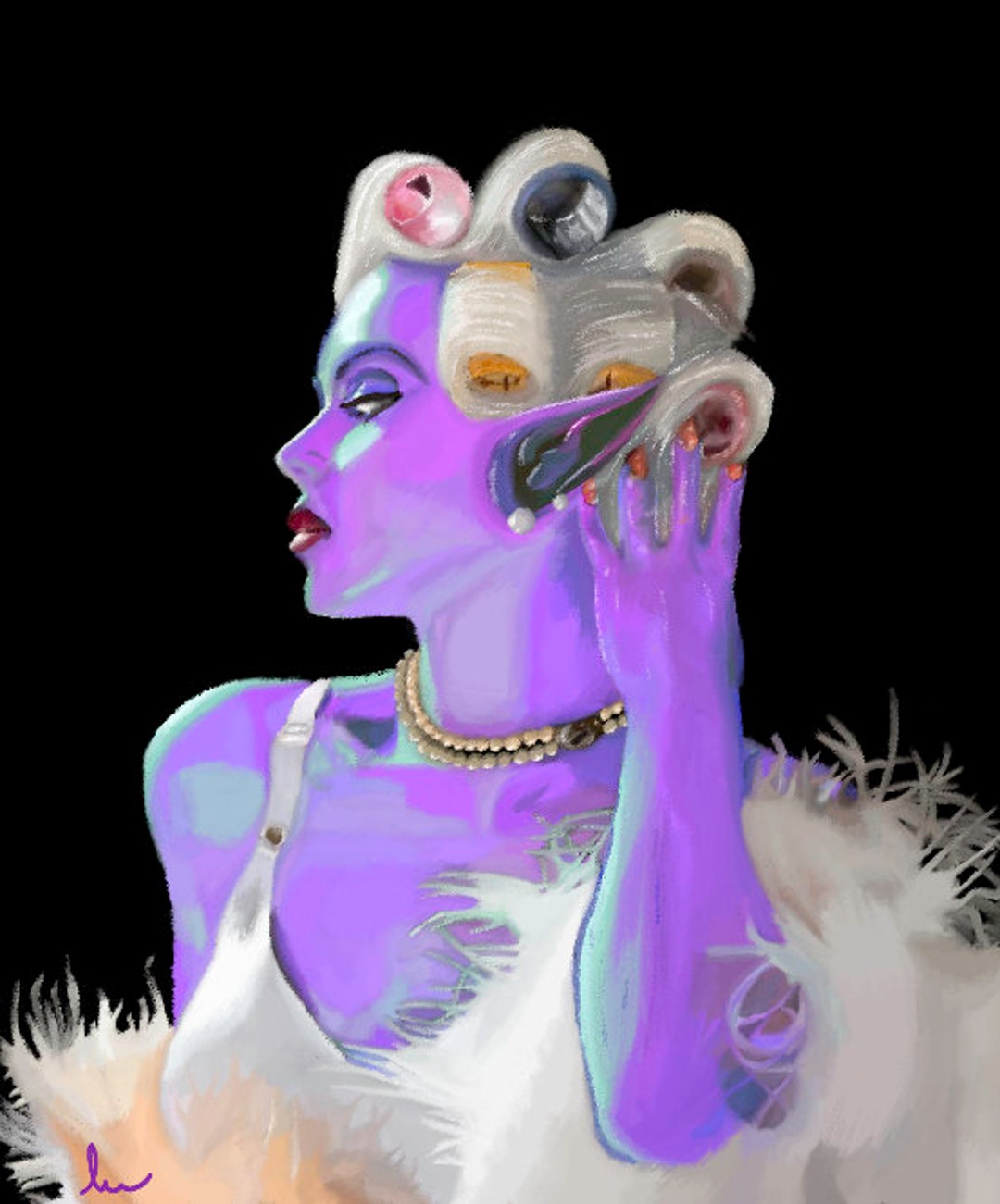 Glam Ghoul Series Dark Elf Print - Etsy