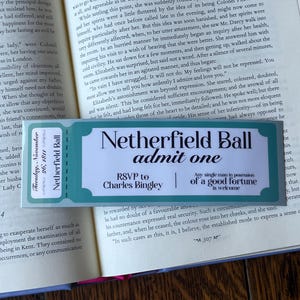 Pride and Prejudice Netherfield Ball Glossy Bookmarks (jane Austen) - Etsy