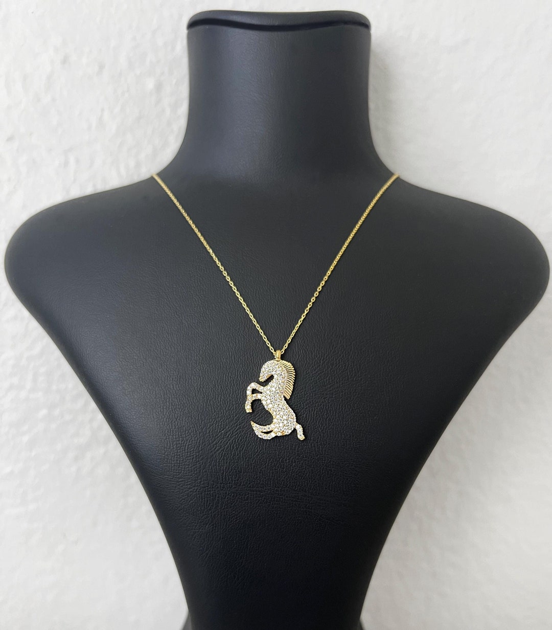 Prancing Horse 925 Sterling Silver Necklace: Animal Jewelry Gift - Etsy