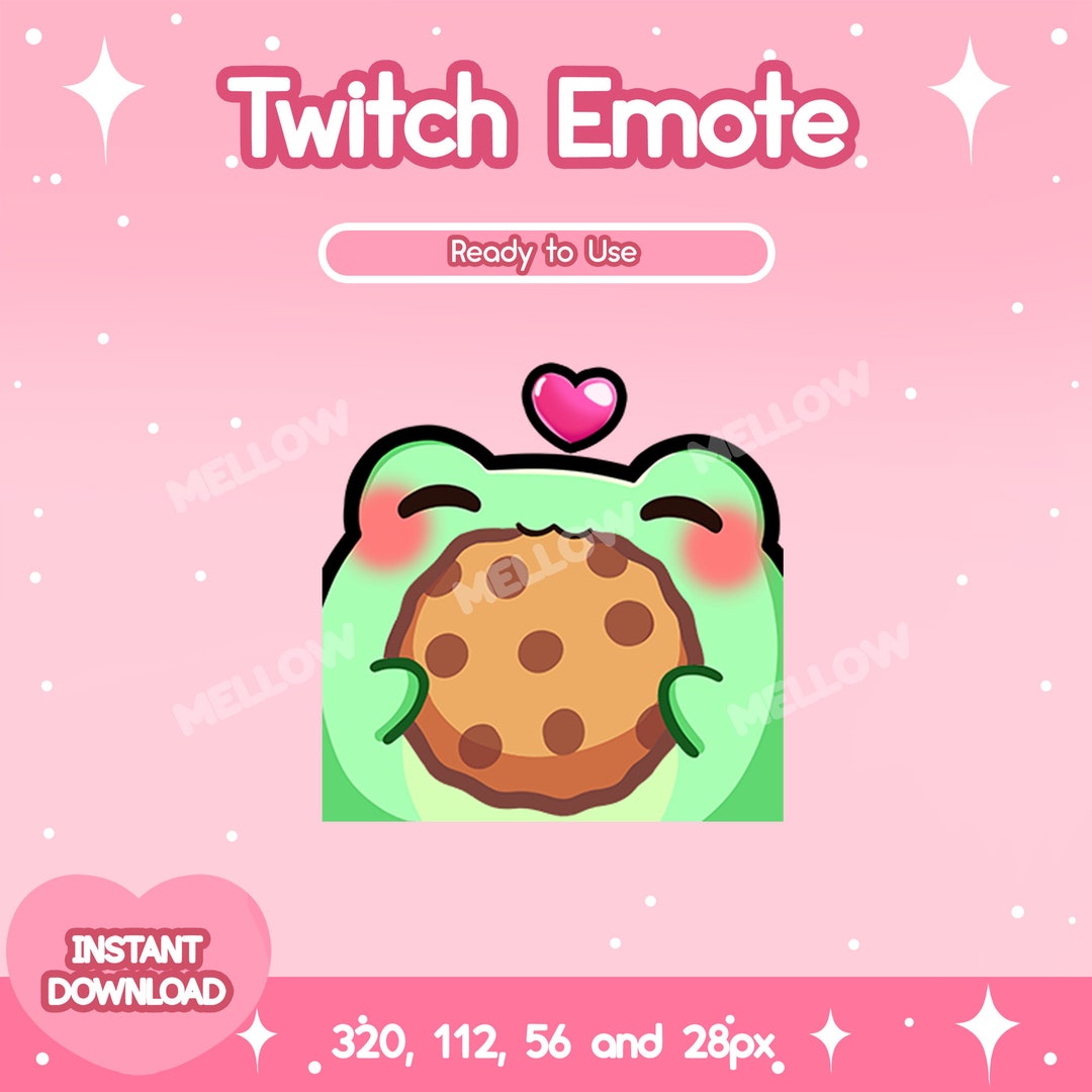Frog Emote for Twitch, Froggy Snack, Cookie Emote, Instant Download ...