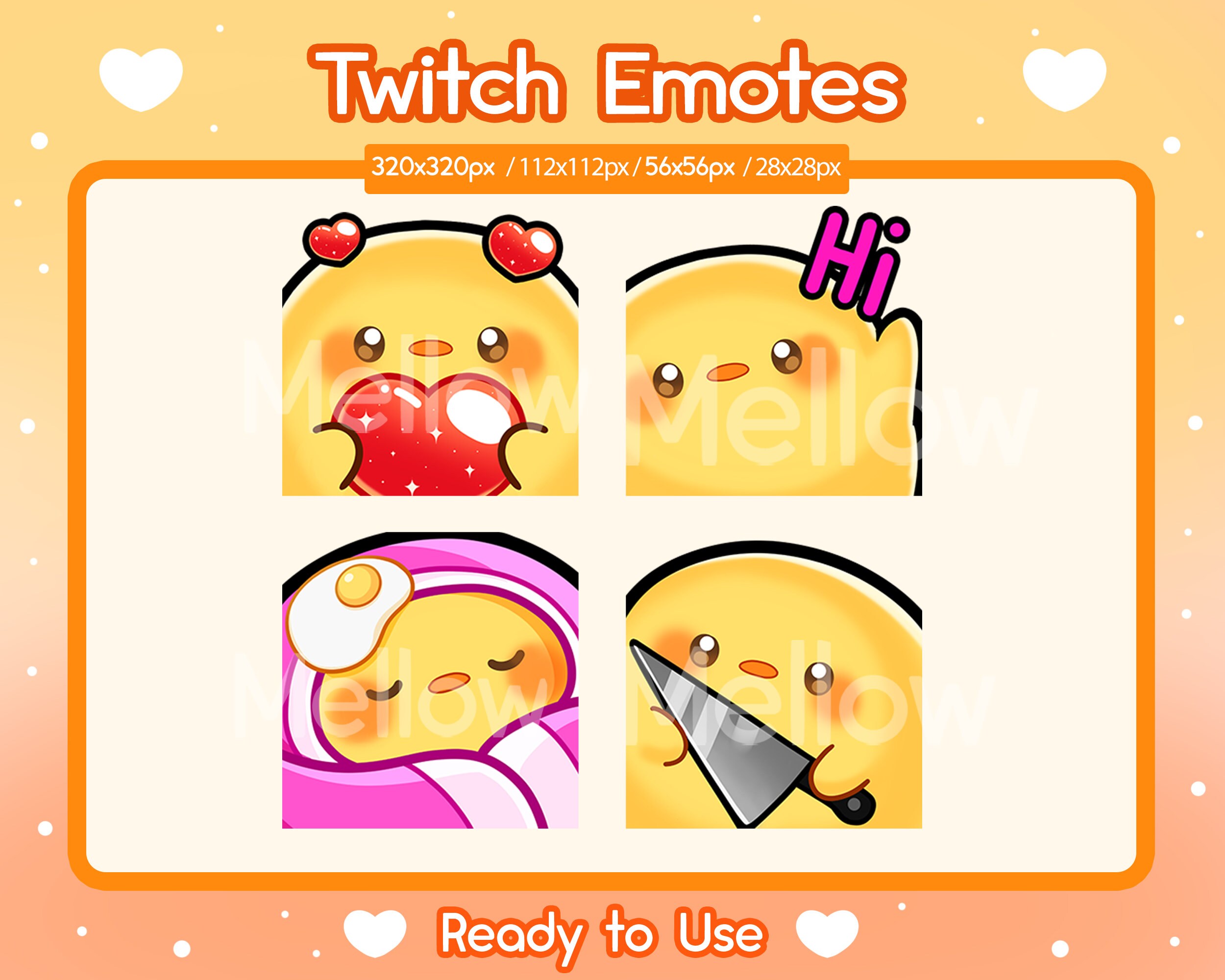 4 Pack Chicky Emotes for Twitch Cute Chick Emotes Kawaii Emotes Youtube ...