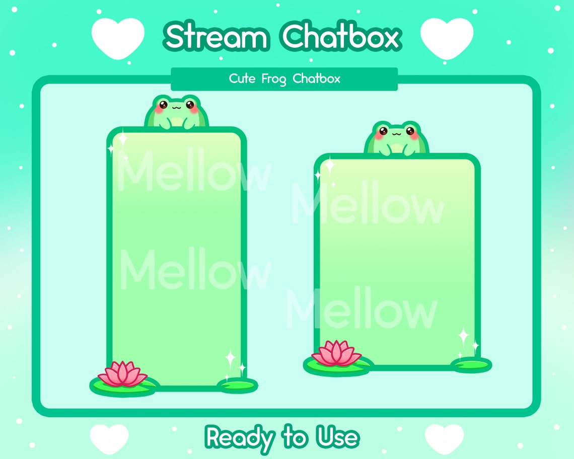 Frog Chat Box for Twitch, Custom Stream Overlay, Cute Aesthetic, Stream ...