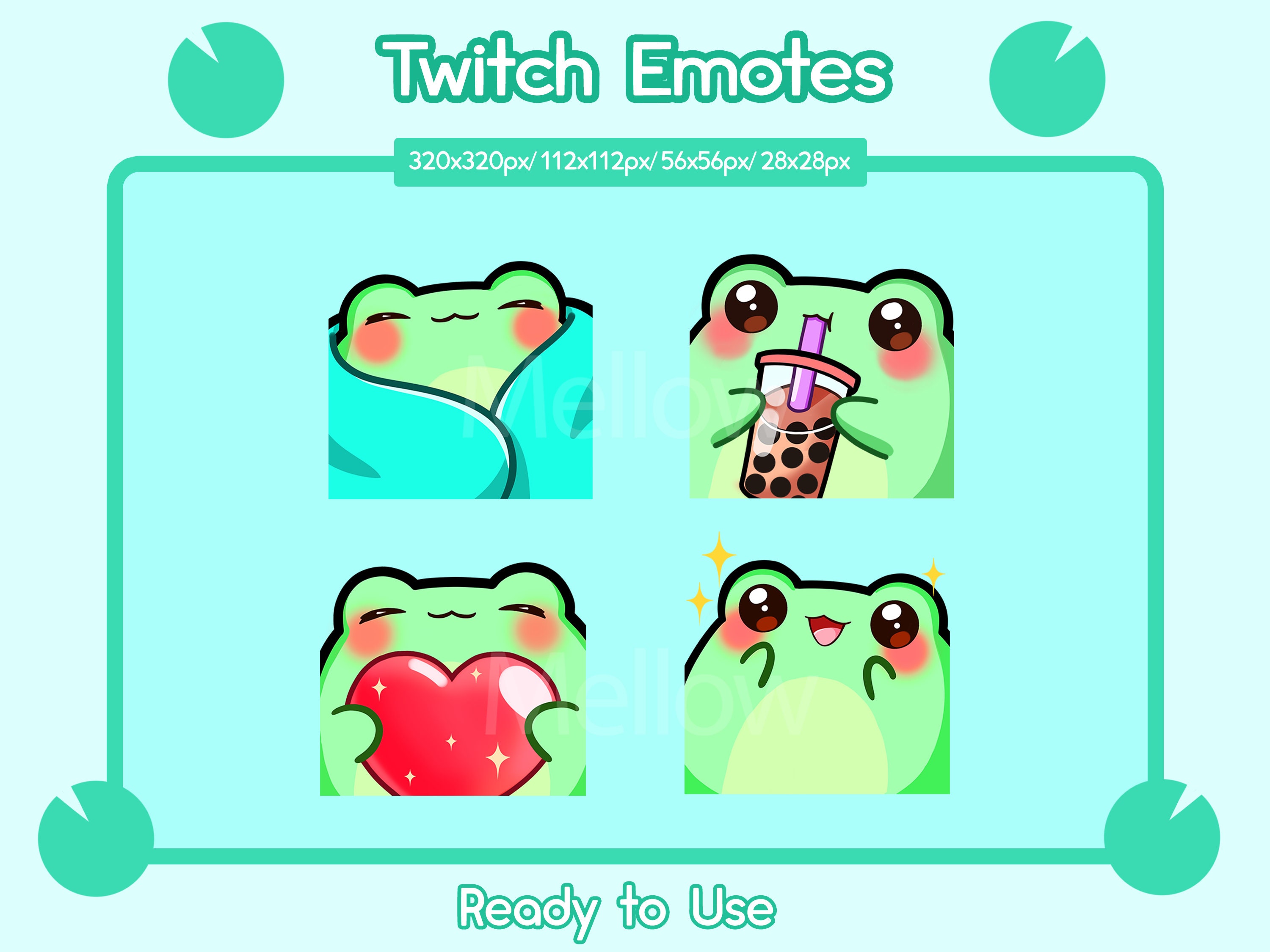 Frog Emotes twitch and Discord Cute Frog Chibi Emotes Cartoon - Etsy