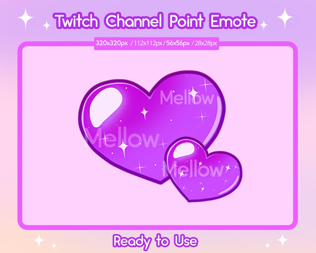 Twitch Purple Heart Channel Point Emote | Kawaii | Cute | Emote - Etsy