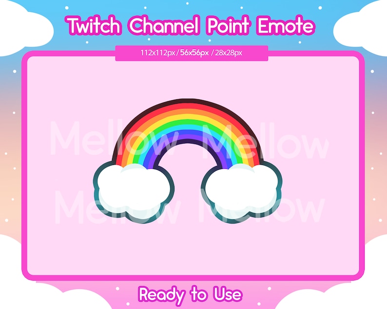 Rainbow Channel Point Emote | Twitch | Redeem Point | Cute Rainbow ...