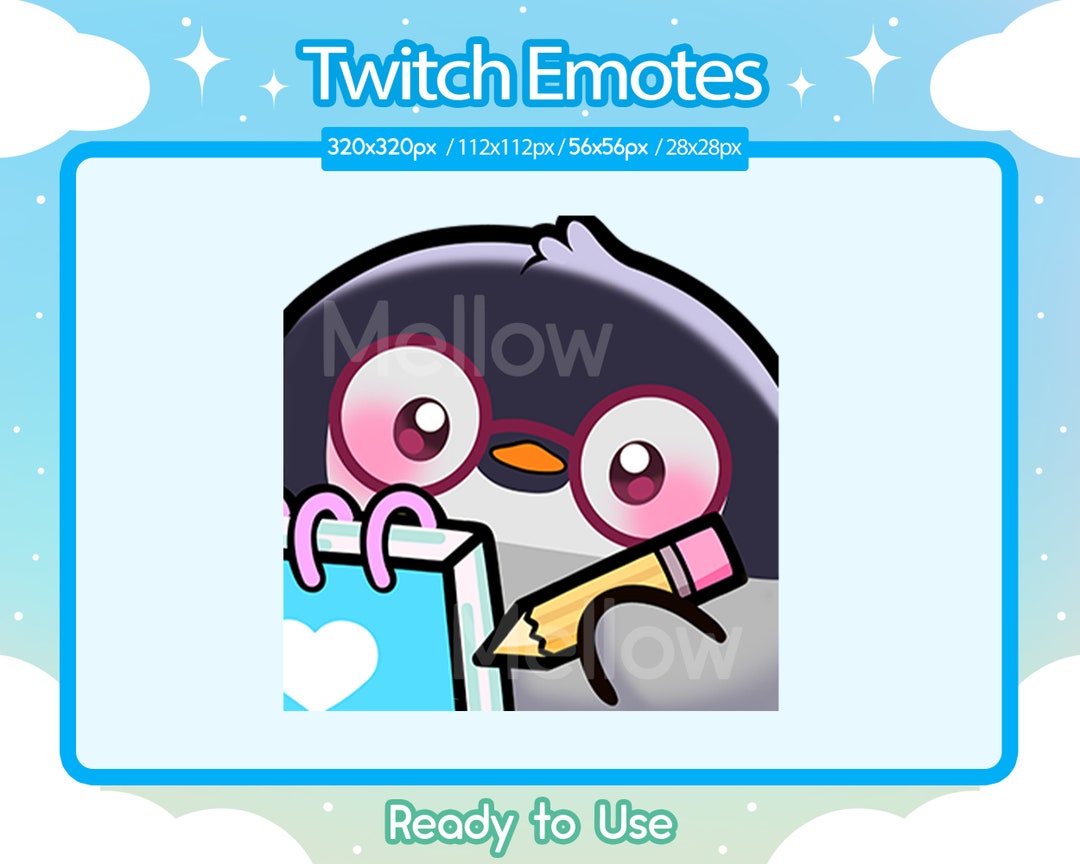 Penguin Emote for Twitch | Kawaii Notes | Penguin Notes Emote | Youtube ...