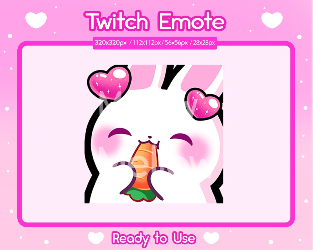 Twitch Bunny Emote, Kawaii Snack Bunny, Cute Rabbit, Carrot Bunny ...