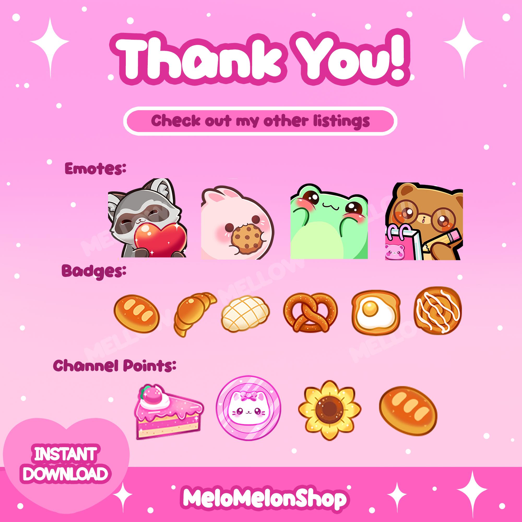 6 Twitch Bread Sub Badges, Bread Bit Badges, Cute Bread Badges ...