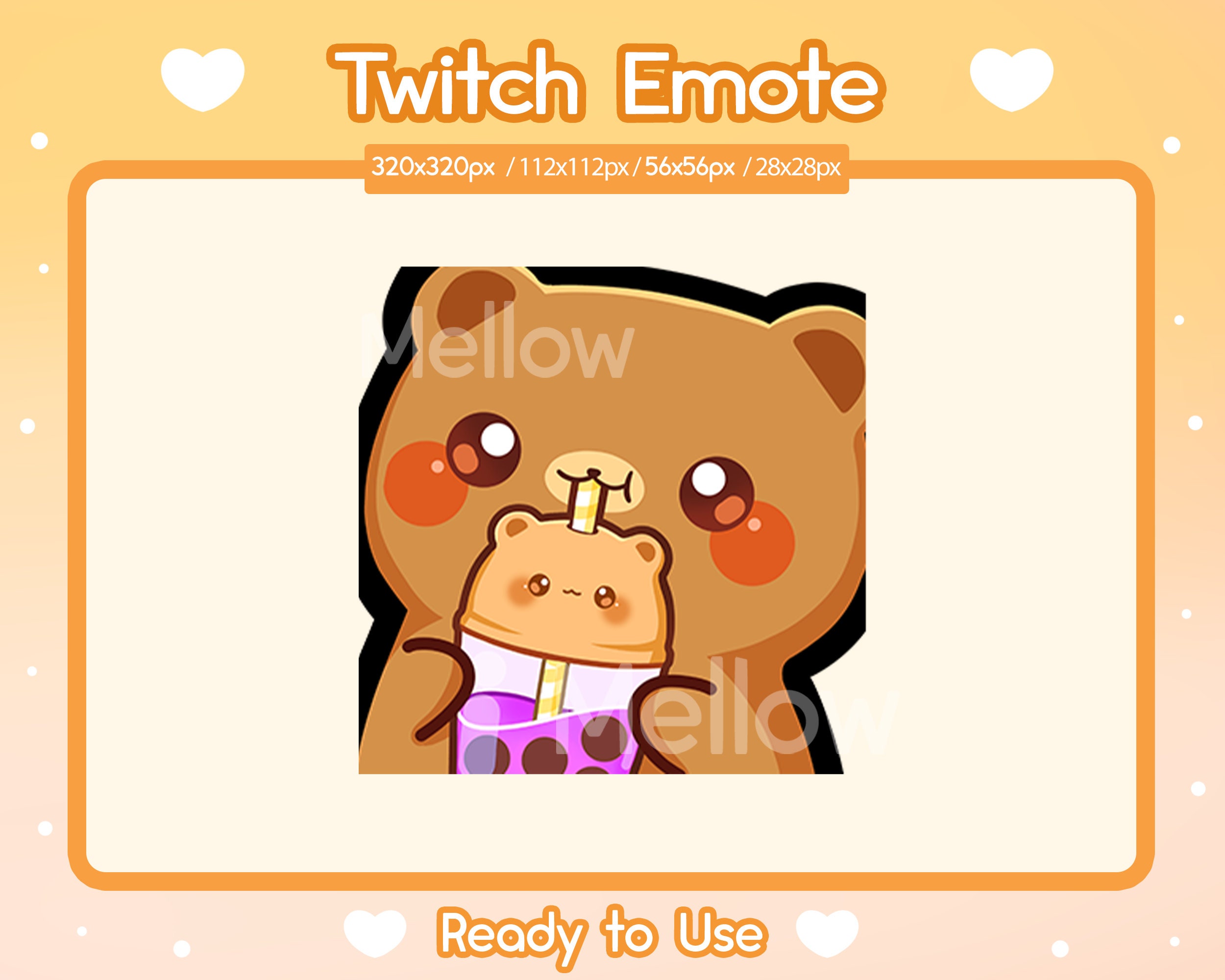 Boba Emote for Twitch | Cute Boba Emote | Brown Bear Emote | Twitch ...