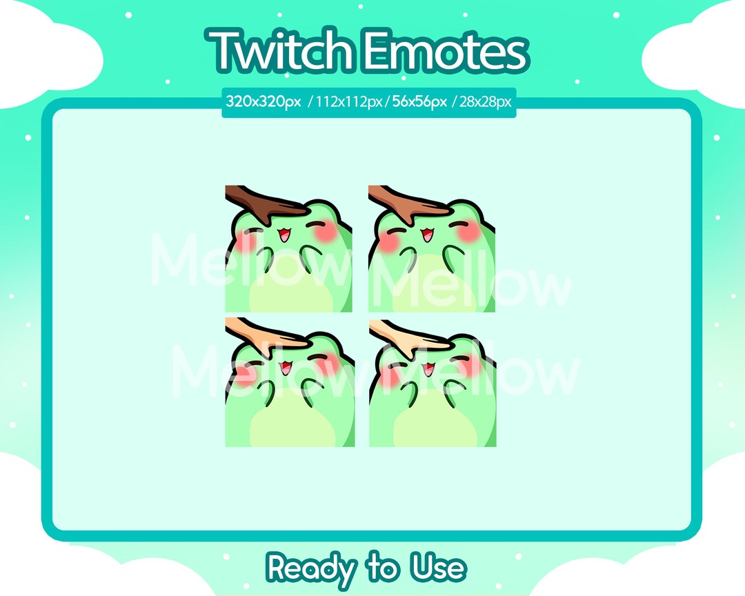 Headpat Frog Twitch Emote | Kawaii Froggy Icon (digital Download) - Etsy