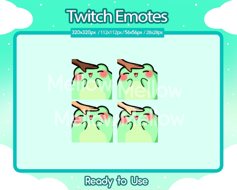 Headpat Frog Twitch Emote | Kawaii Froggy Icon (digital Download) - Etsy
