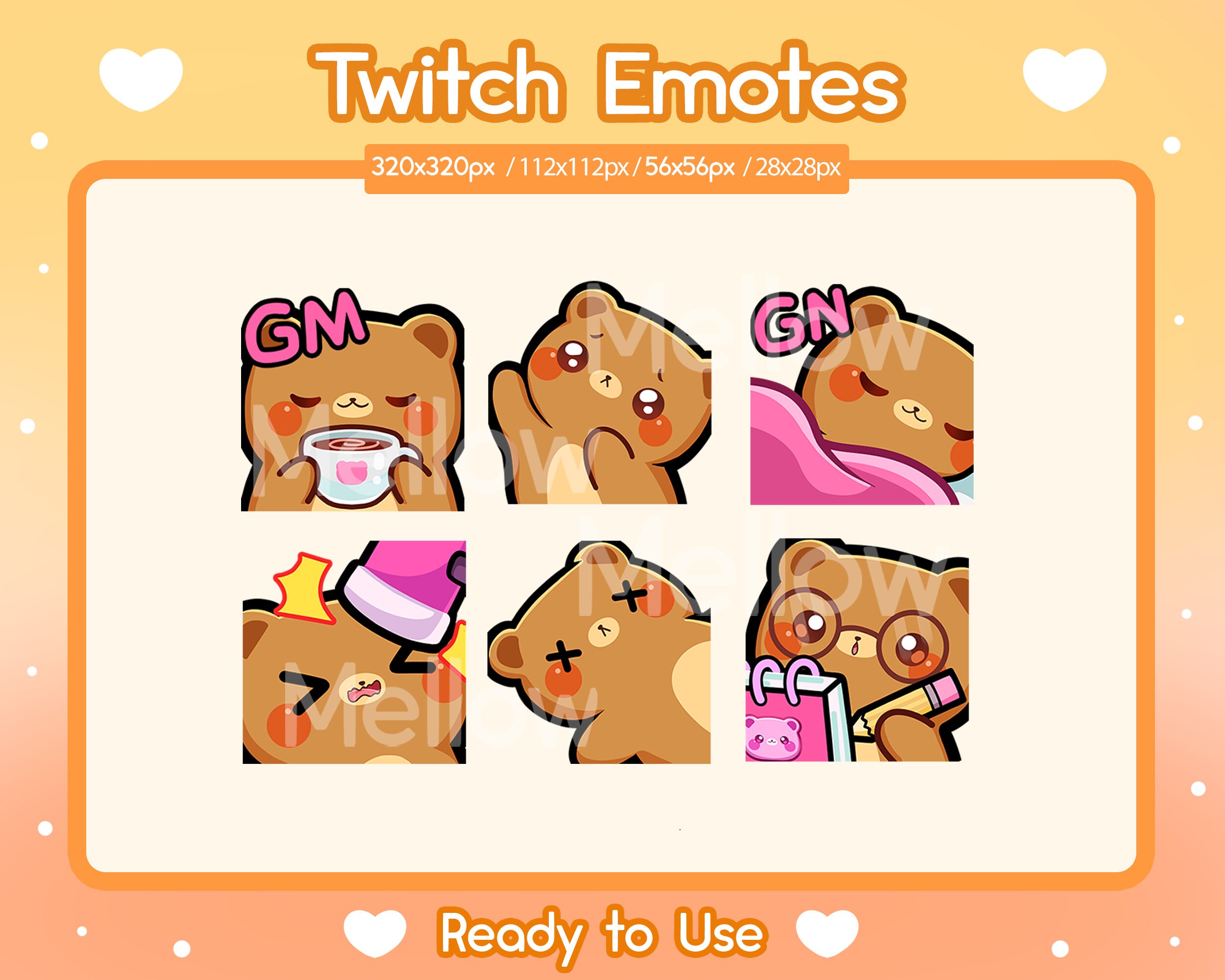6 Brown Bear Emotes for Twitch Twitch Bear Emotes Brown Bear Emotes ...