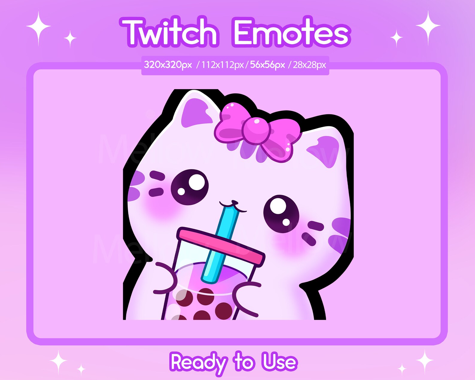 Twitch Cat Emote, Kawaii Twitch, Cute, Hydrate, Discord, Youtube - Etsy