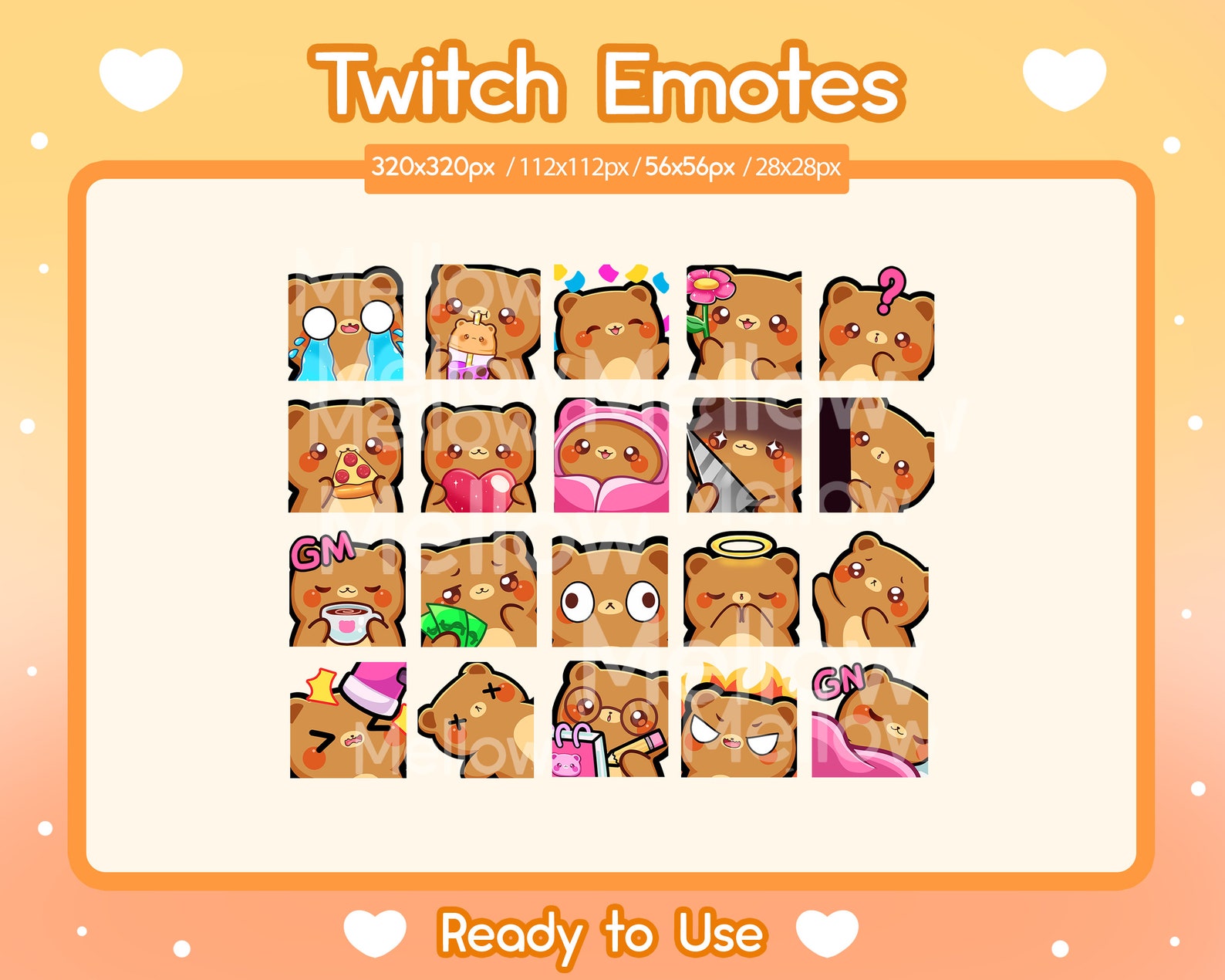 20 Bear Emotes for Twitch | Brown Bear Emotes | Cute Bear Emotes ...