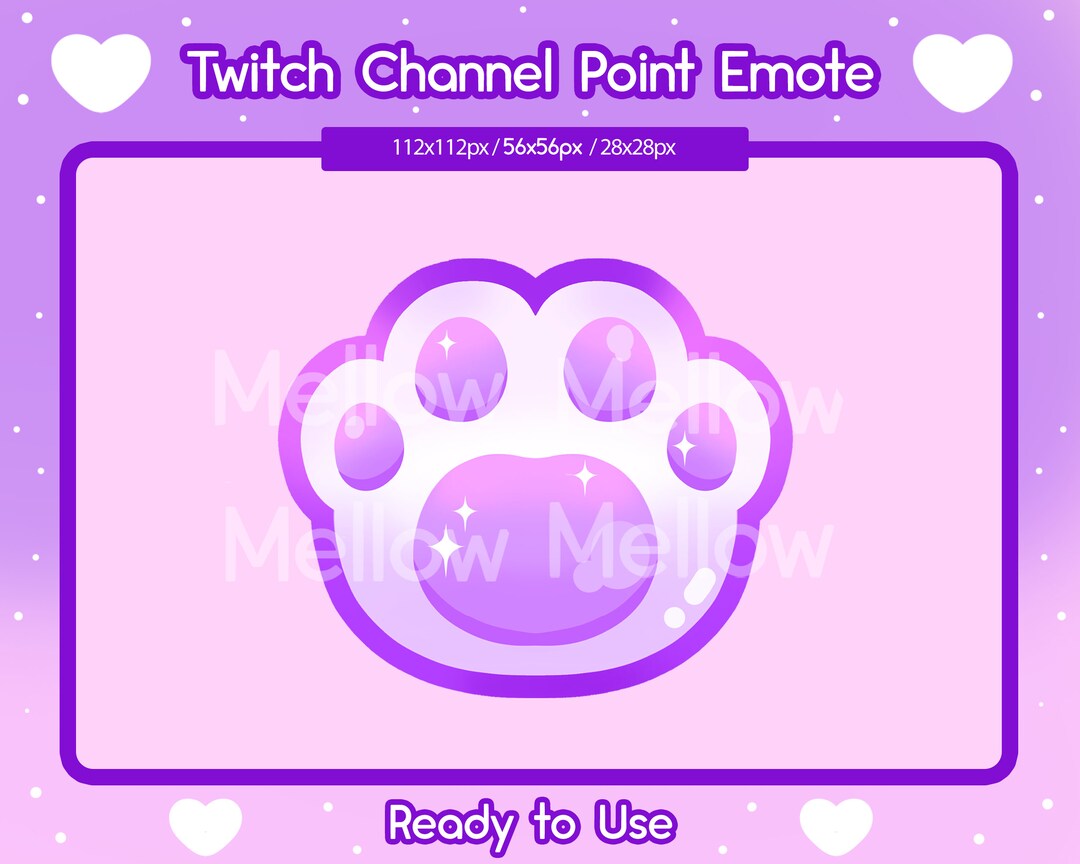 Cat Paw Channel Point Emote for Twitch |cat Emote | Kitty | Paw ...