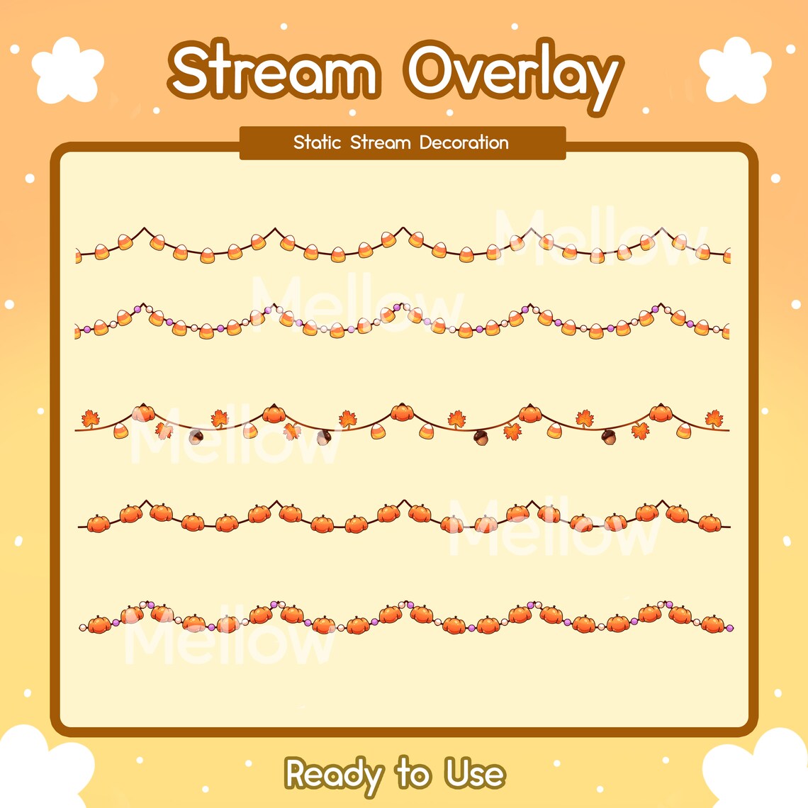 Fall Twitch Overlay Halloween String Light Stream Decoration - Etsy