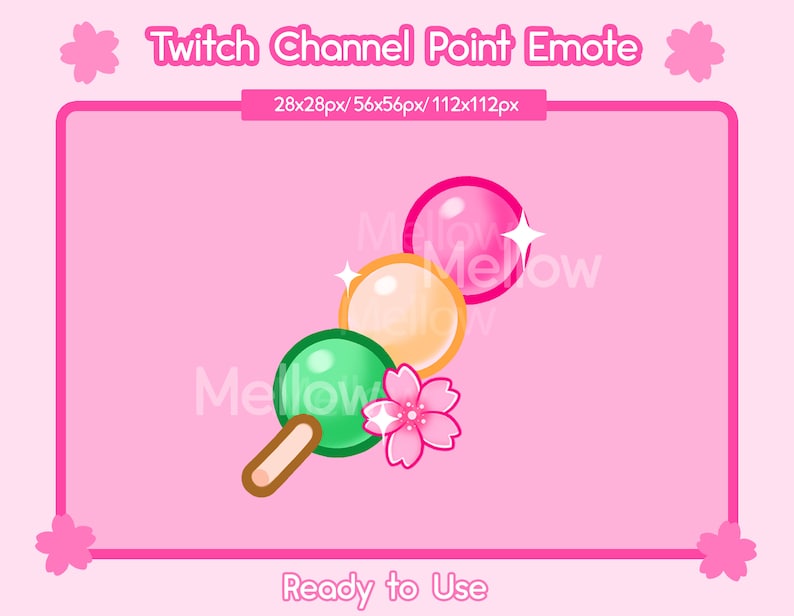Twitch Dango Sakura Point Twitch | Channel Point | Emote | Badges ...