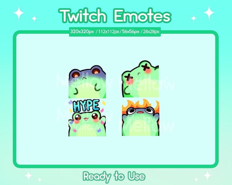 Twitch Frog Emotes twitch and Discord Cute Frog Chibi Emotes Cartoon ...