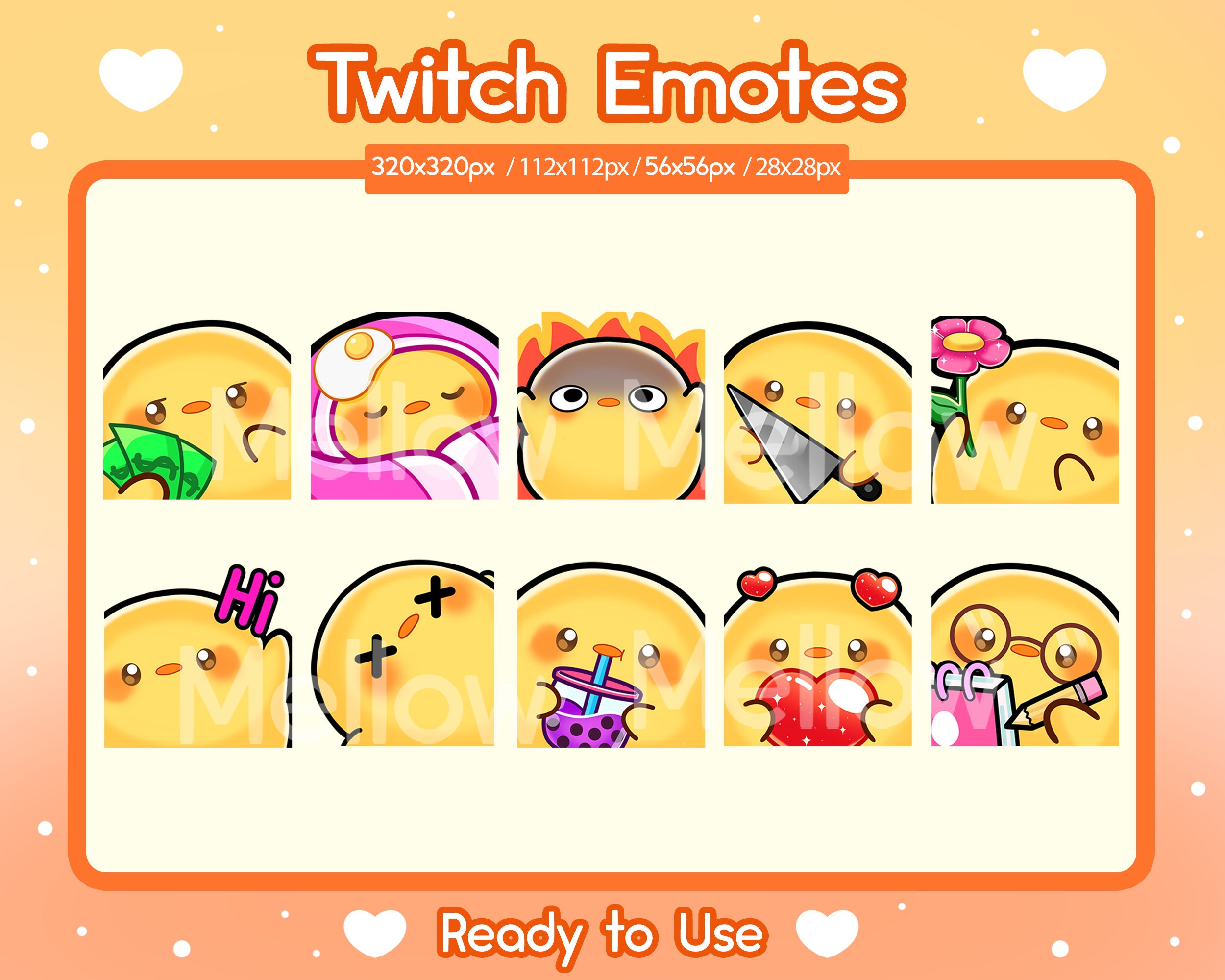 10 Chicky Emotes for Twitch Kawaii Emotes Pack of Emotes - Etsy