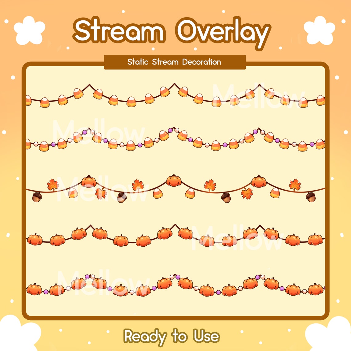 Fall Twitch Overlay Halloween String Light Stream Decoration - Etsy