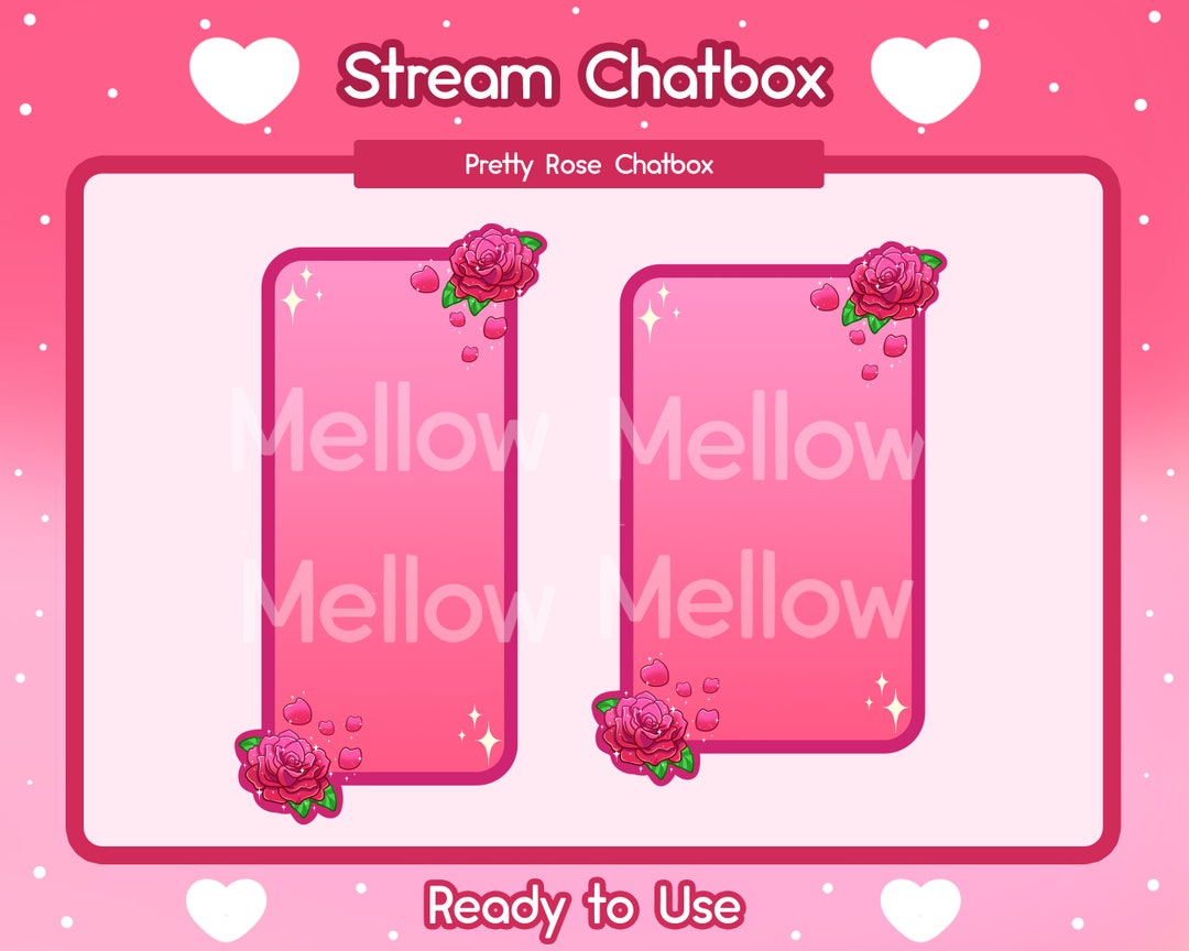 Rose Chat Box for Twitch, Custom Stream Overlay, Cute Aesthetic, Stream ...