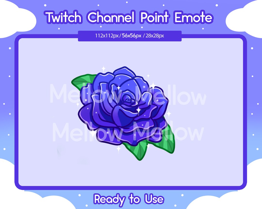 Rose Channel Point Emote for Twitch | Blue Rose | Petals | Flowers ...