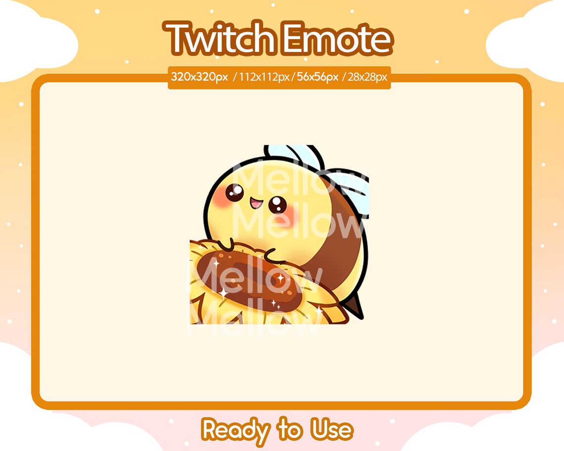 Bee Emote for Twitch Sunflower Cottage Core Kawaii Honey Bee Youtube ...