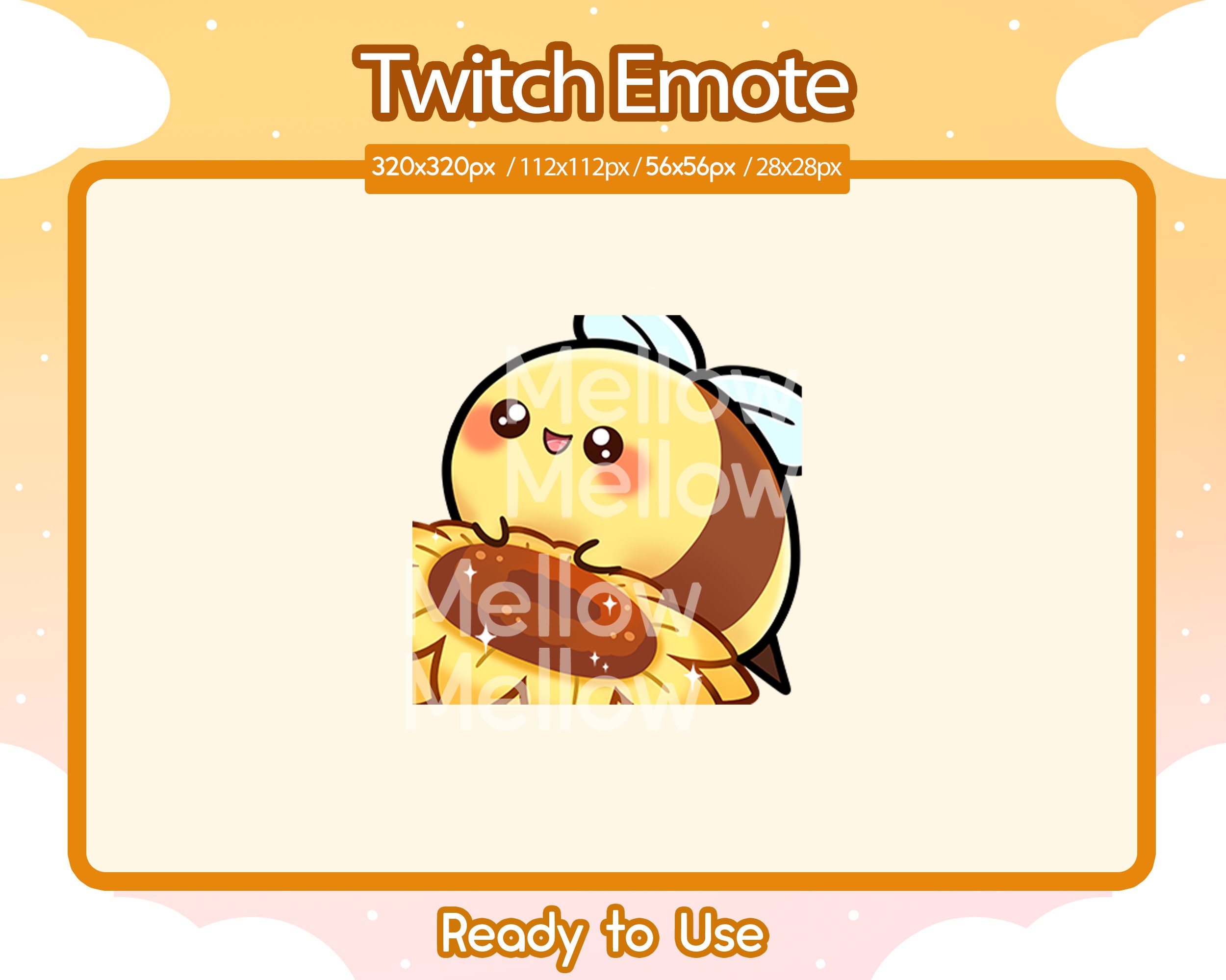 Bee Emote for Twitch Sunflower Cottage Core Kawaii Honey Bee Youtube ...