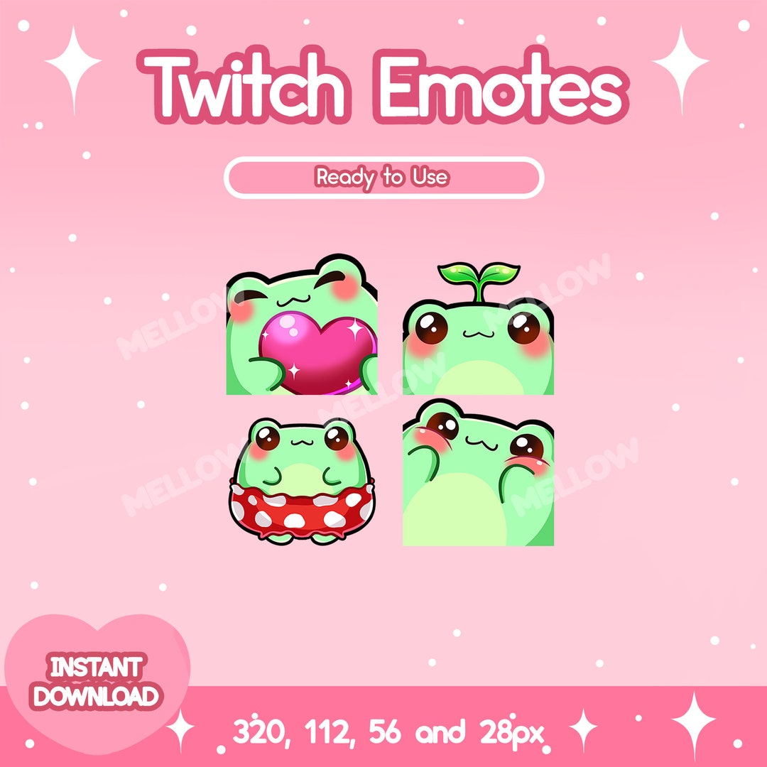 Frog Emotes for Twitch, 4 Pack, Froggy Emotes, Kawaii Frogs, Cute ...