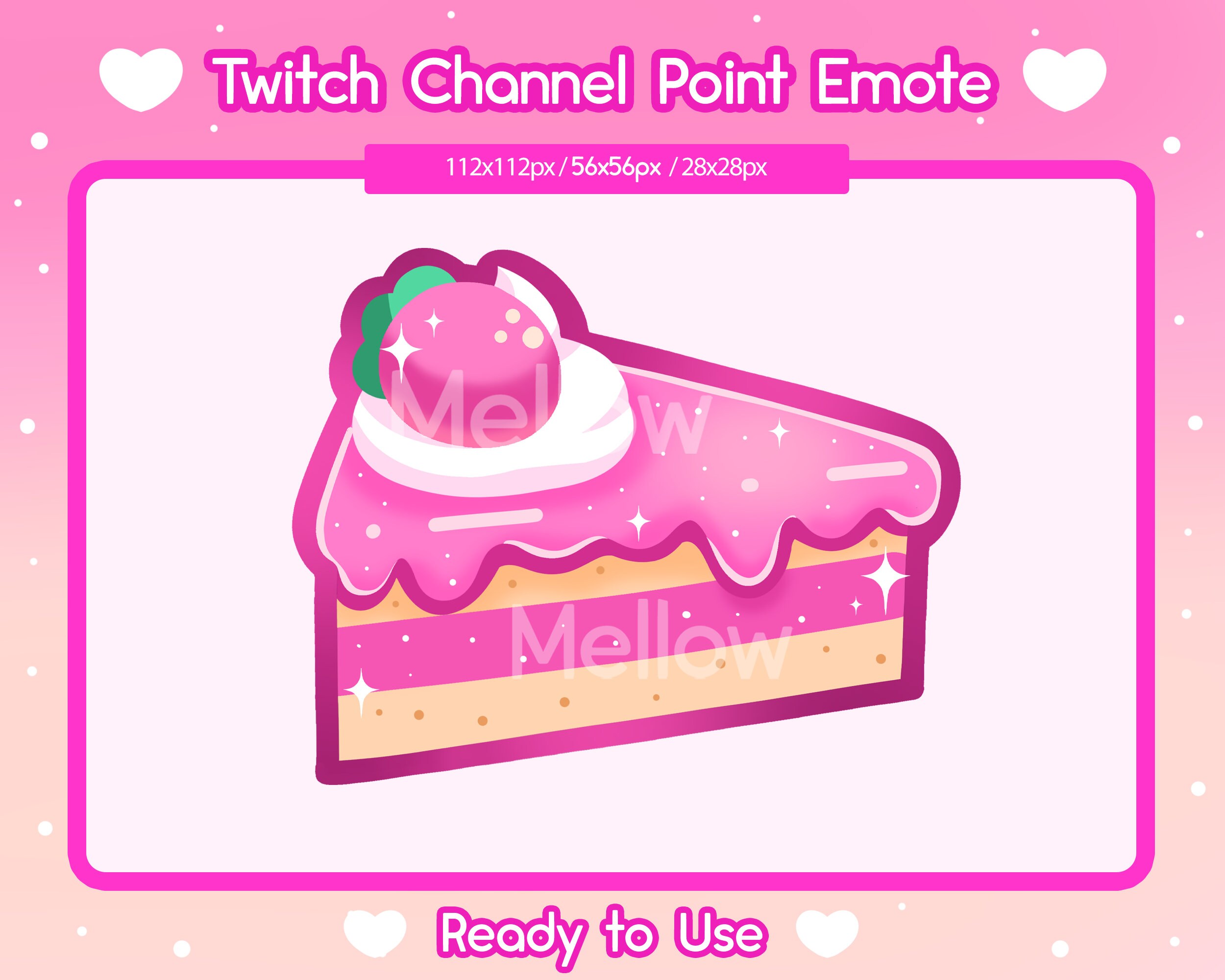 Cake Channel Point Emote for Twitch Dessert Redeem Point - Etsy