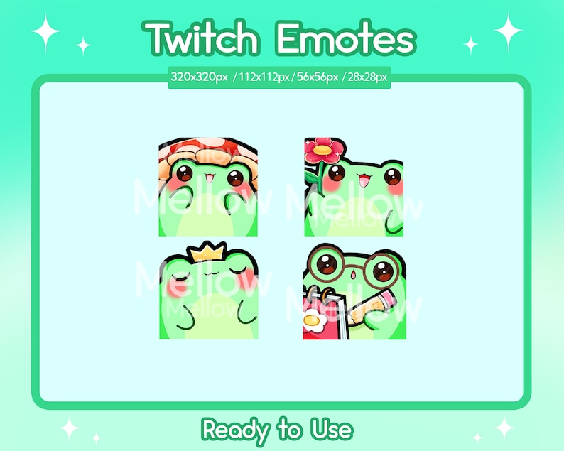 Kawaii Frog Emotes for Twitch Froggy Emotes | Discord Emotes | Youtube ...