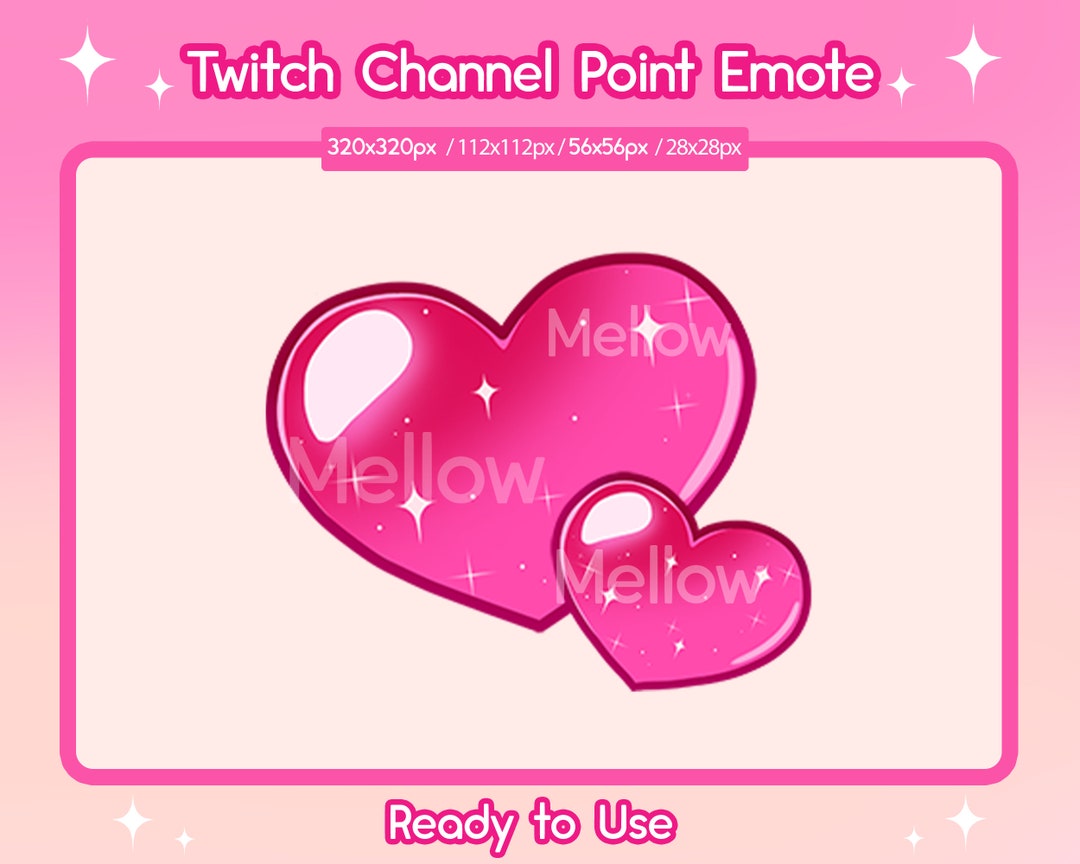 Twitch Pink Heart Channel Point Emote | Kawaii | Cute | Emote - Etsy
