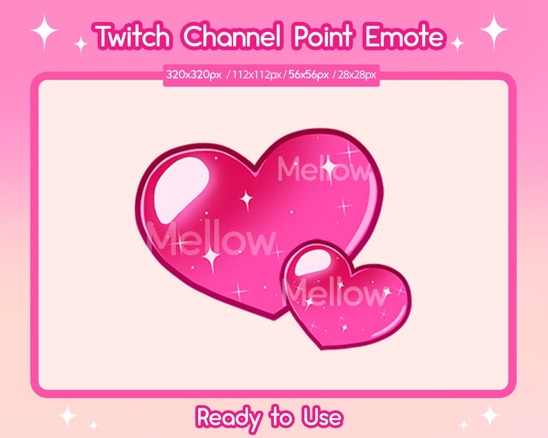 Twitch Pink Heart Channel Point Emote | Kawaii | Cute | Emote - Etsy