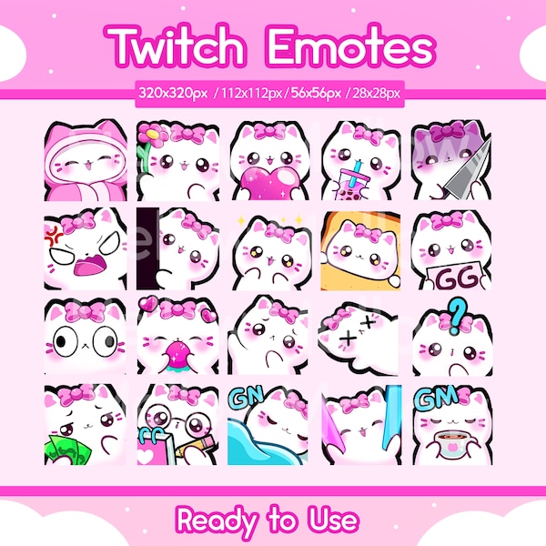 Cat Badges for Twitch Cat Sub Bit Badges Strawberry Badges Cat Paw Sub ...