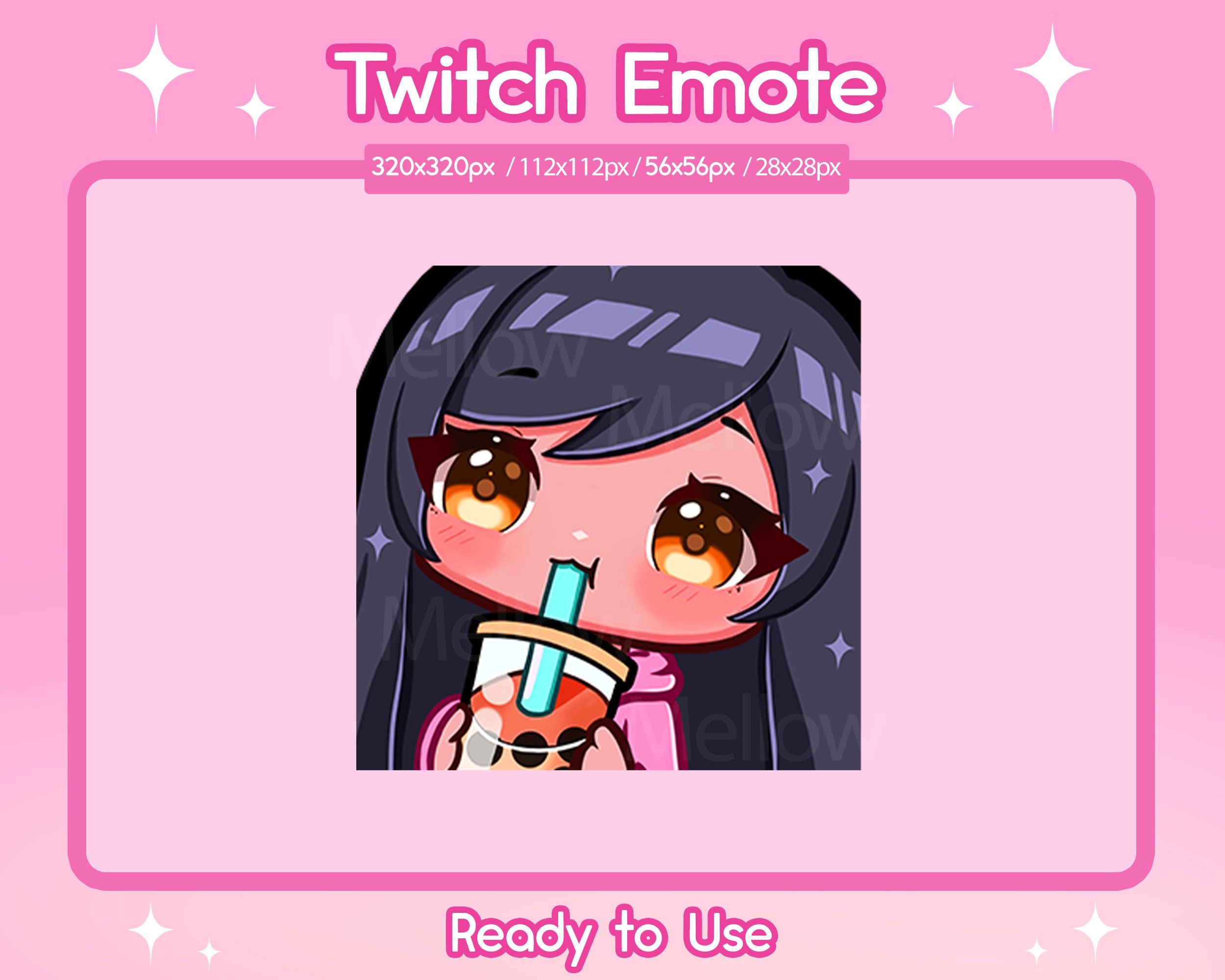 Twitch Cute Girl Emote | Hydrate Boba | Emotes Pack | Twitch/discord ...