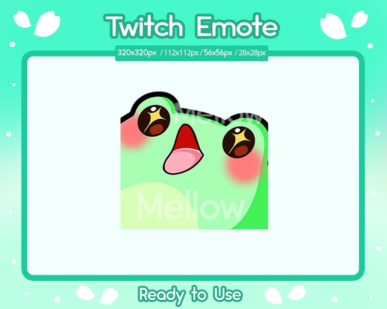 Frog Emote Kawaii for Twitch | Pog Emote | Cute Emote | Youtube Emotes ...