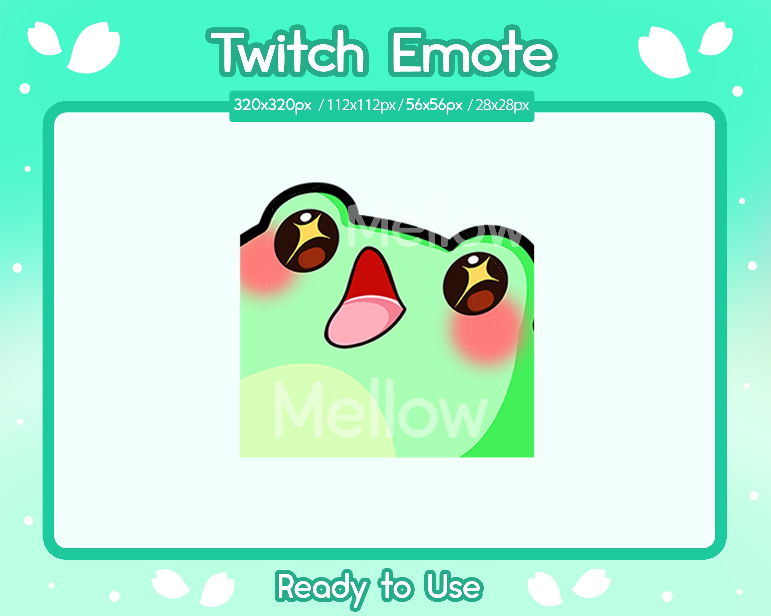 Frog Emote Kawaii for Twitch | Pog Emote | Cute Emote | Youtube Emotes ...