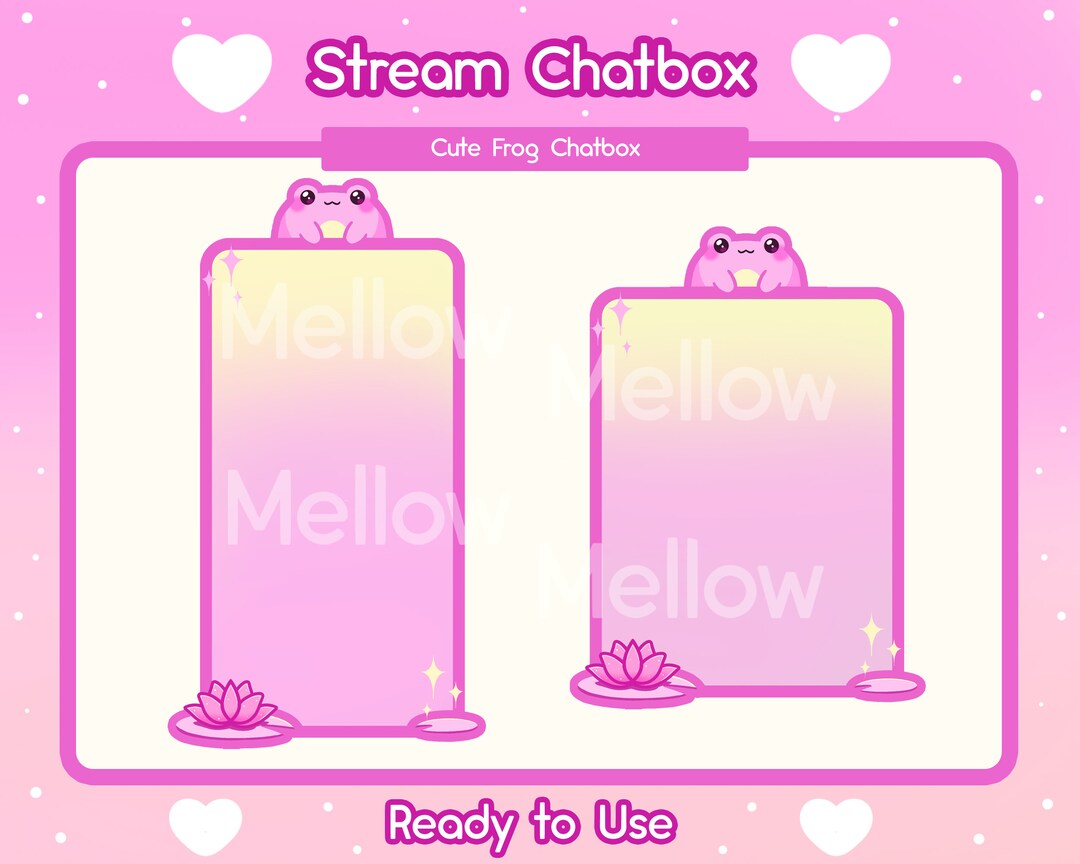 Frog Chat Box for Twitch, Custom Stream Overlay, Cute Aesthetic, Stream ...