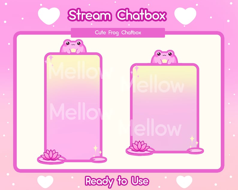 Frog Chat Box for Twitch, Custom Stream Overlay, Cute Aesthetic, Stream ...