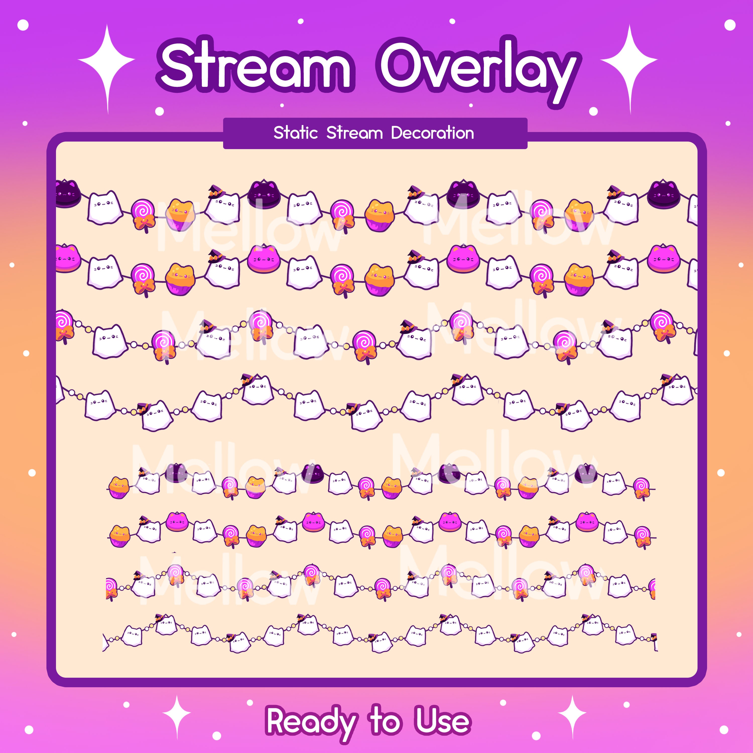 Halloween Twitch Overlay Ghost String Light Stream - Etsy