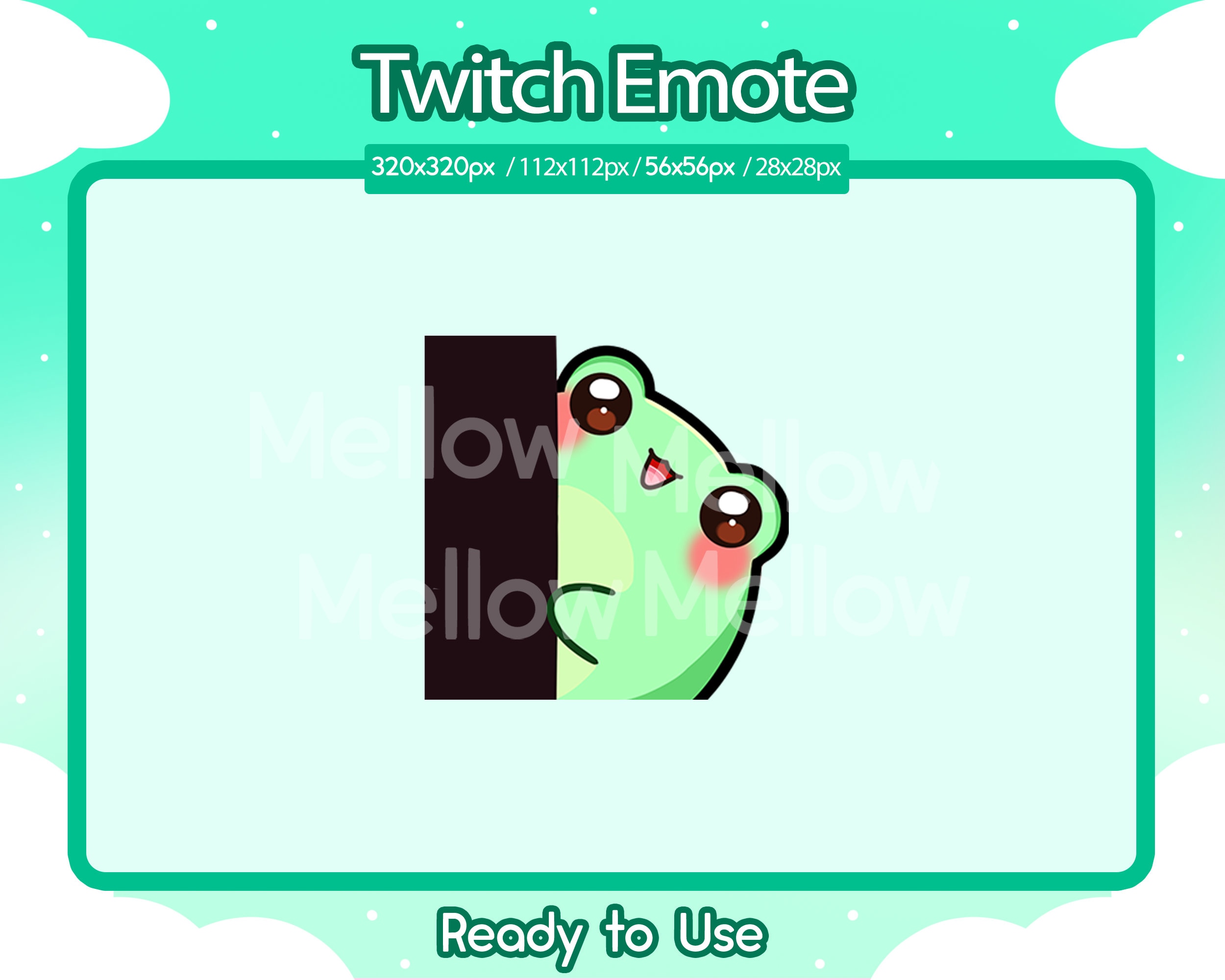 Twitch Frog Emote | Lurk | Discord | Youtube | Green Frog | Kawaii ...