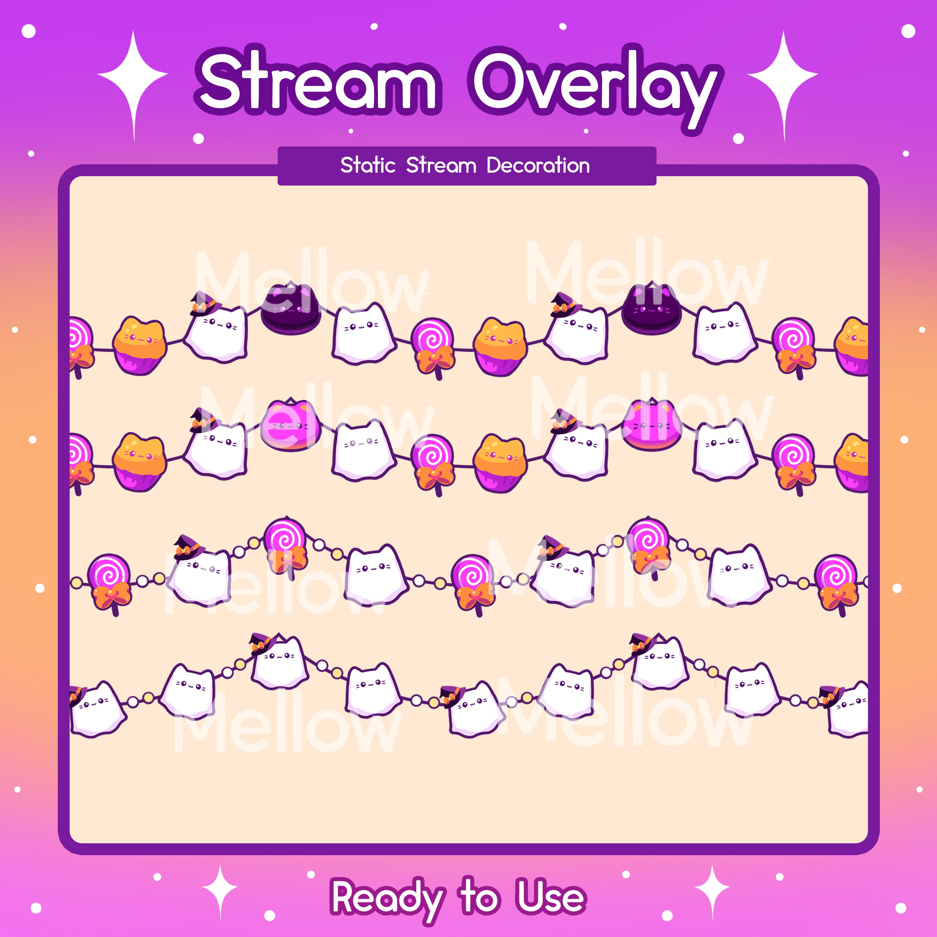Halloween Twitch Overlay Ghost String Light Stream - Etsy