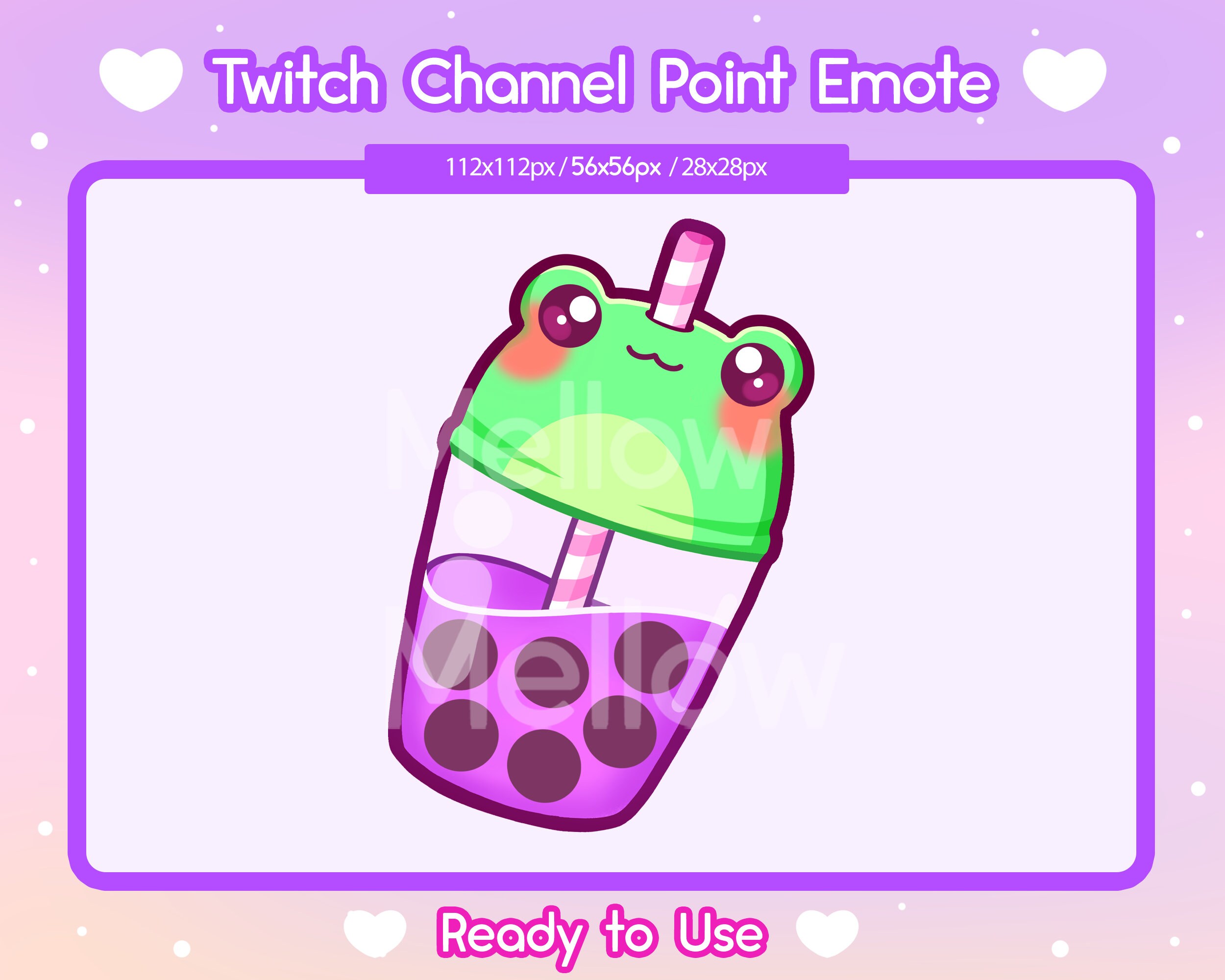 Frog Boba Channel Point | Twitch Redeem | Kawaii Frog Emote | Cute Icon ...