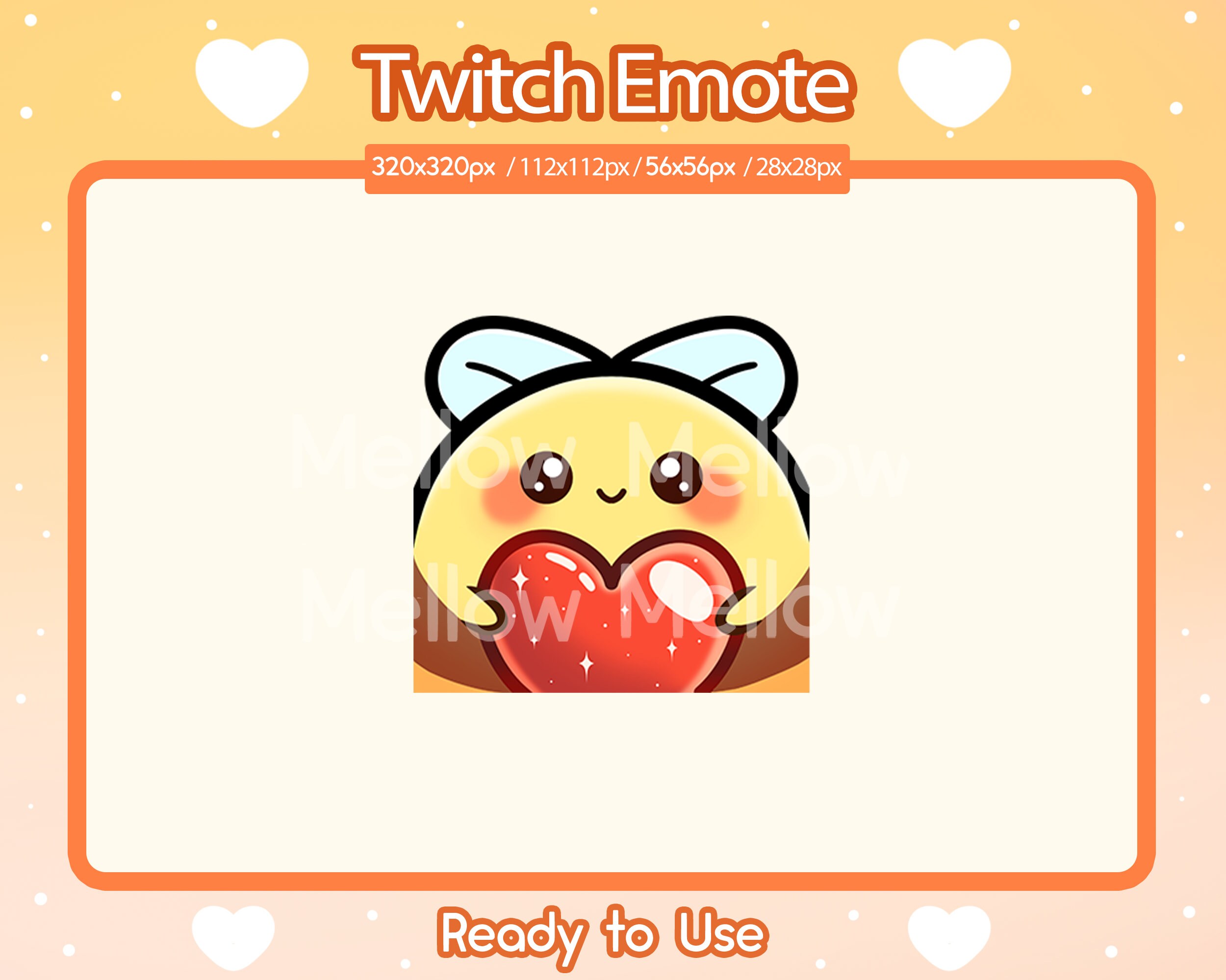 Kawaii Bee Emote for Twitch, Heart Bee, Discord, Youtube, Twitch, Honey ...