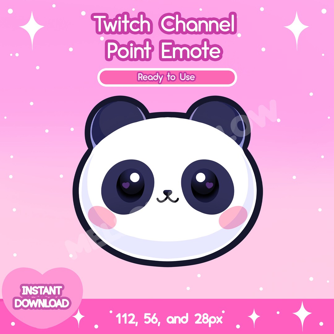 Panda Channel Point, Twitch Redeem Point, Cute Animal Emote, Discord ...